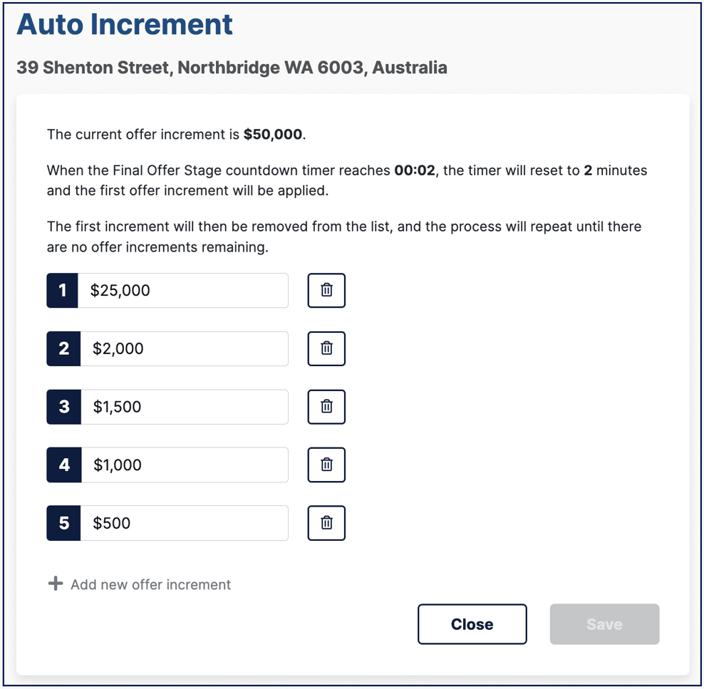 Using the auto increment feature